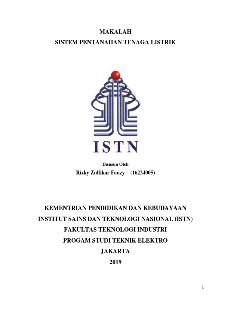 Makalah Sistem Pentanahan Tenaga Listrik | PDF