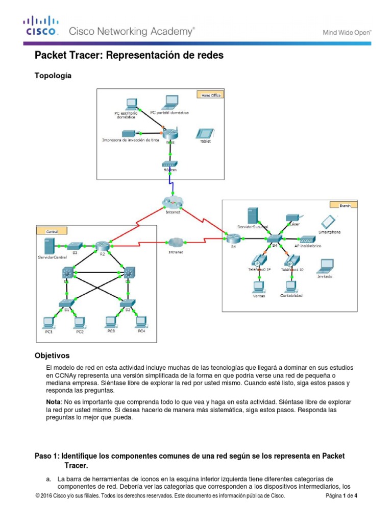 1.2.4.5 Packet Tracer - Network Representation-1 | PDF | Red de área ...