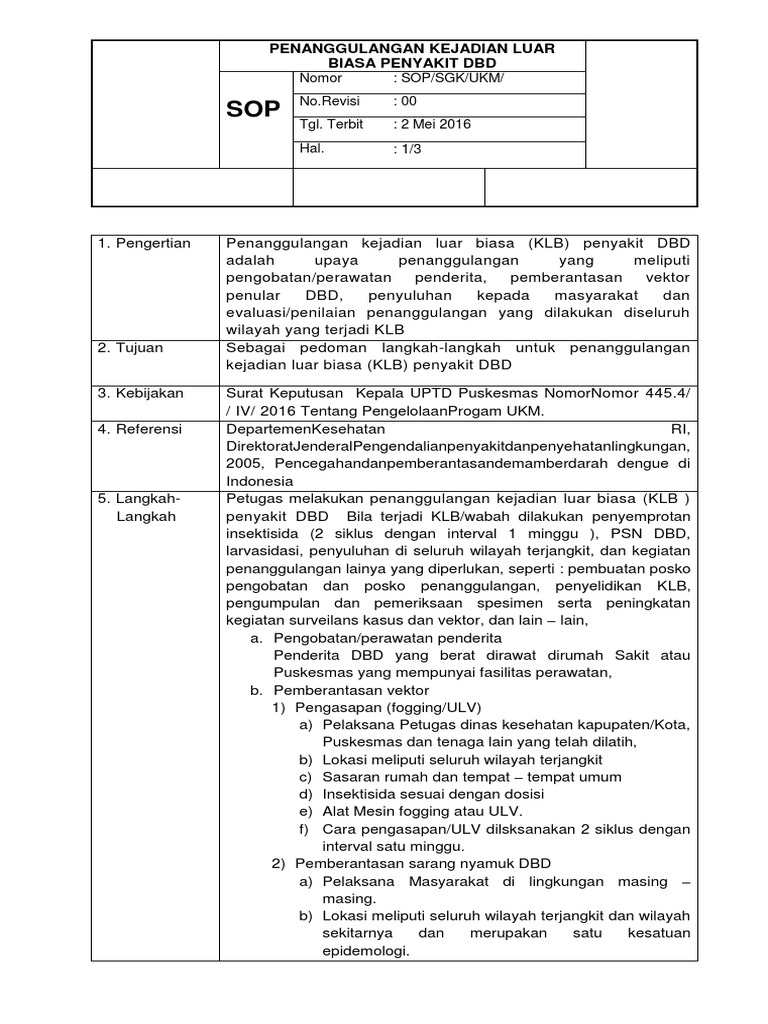Sop KLB DBD | PDF