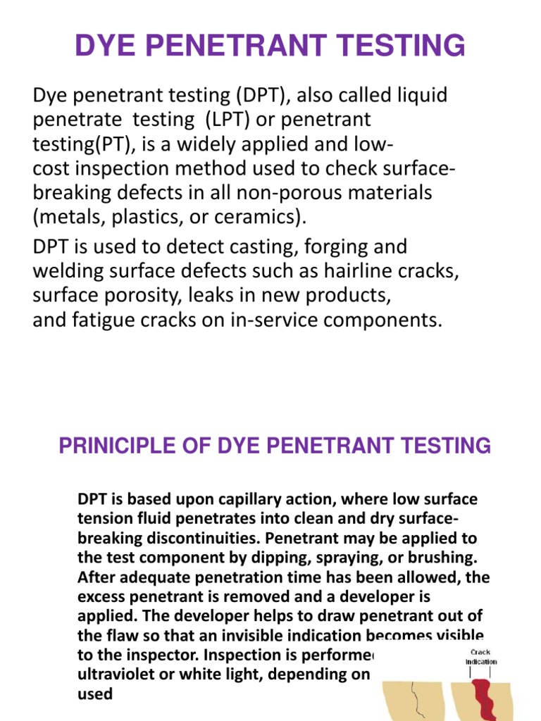 Dye Penetrant Testing | PDF | Industrial Processes | Chemistry