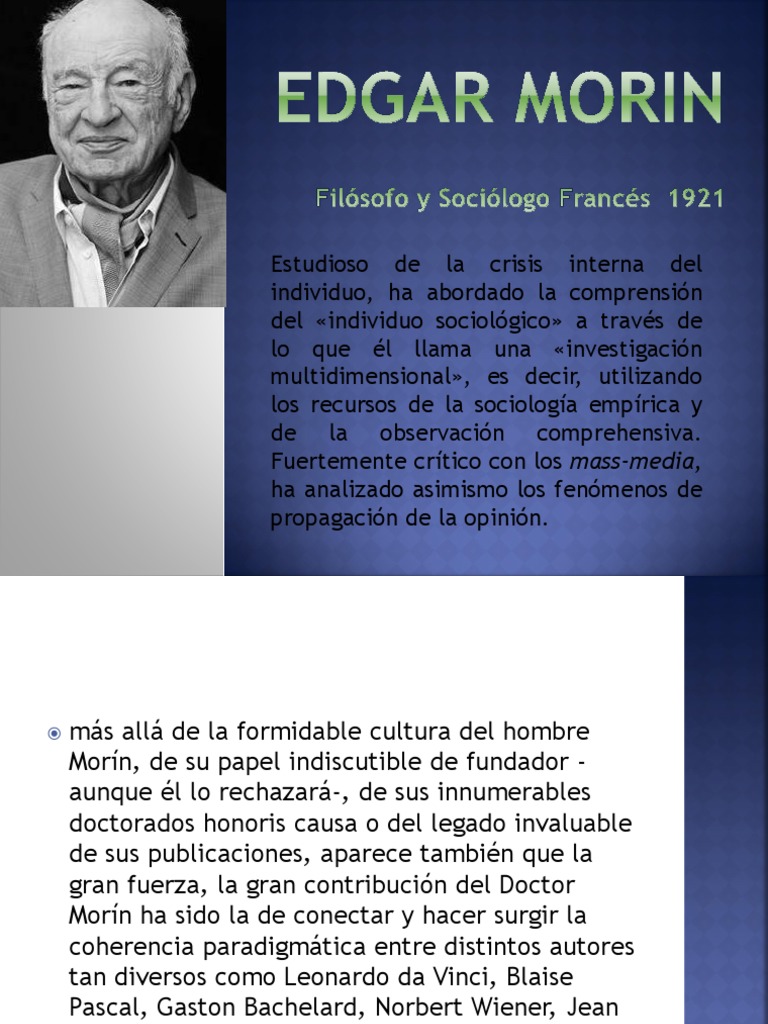 Edgar Morin | PDF | Pedagogía | Conocimiento
