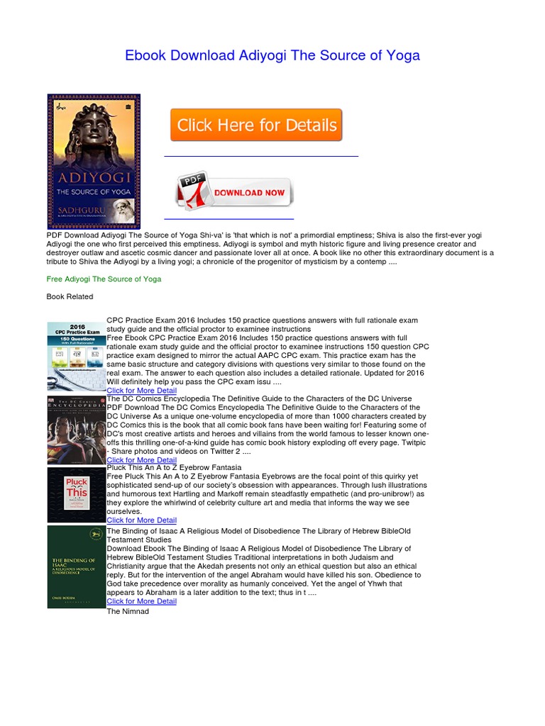 Adiyogi The Source of Yoga - lcbxfq8 PDF | PDF | Copyright Infringement ...