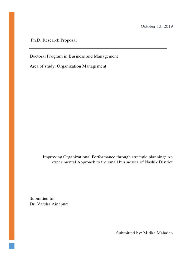 Research Proposal Organizational Management | PDF | Sample Size ...