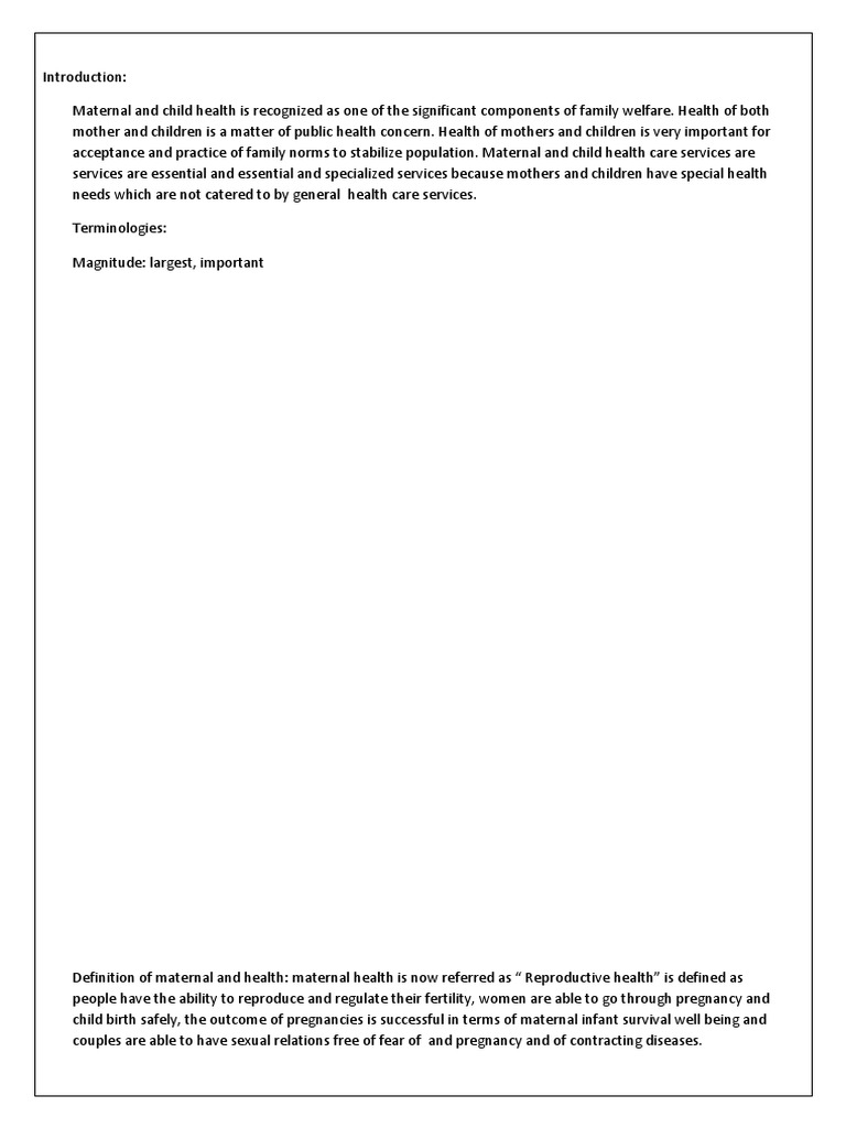 Maternal and Child Health Problem | PDF | Maternal Health | Pregnancy