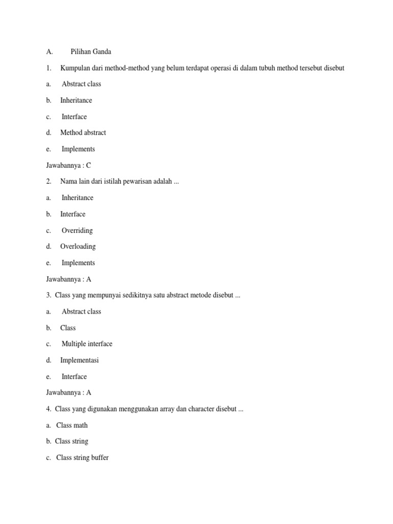 Contoh Soal PBO | PDF