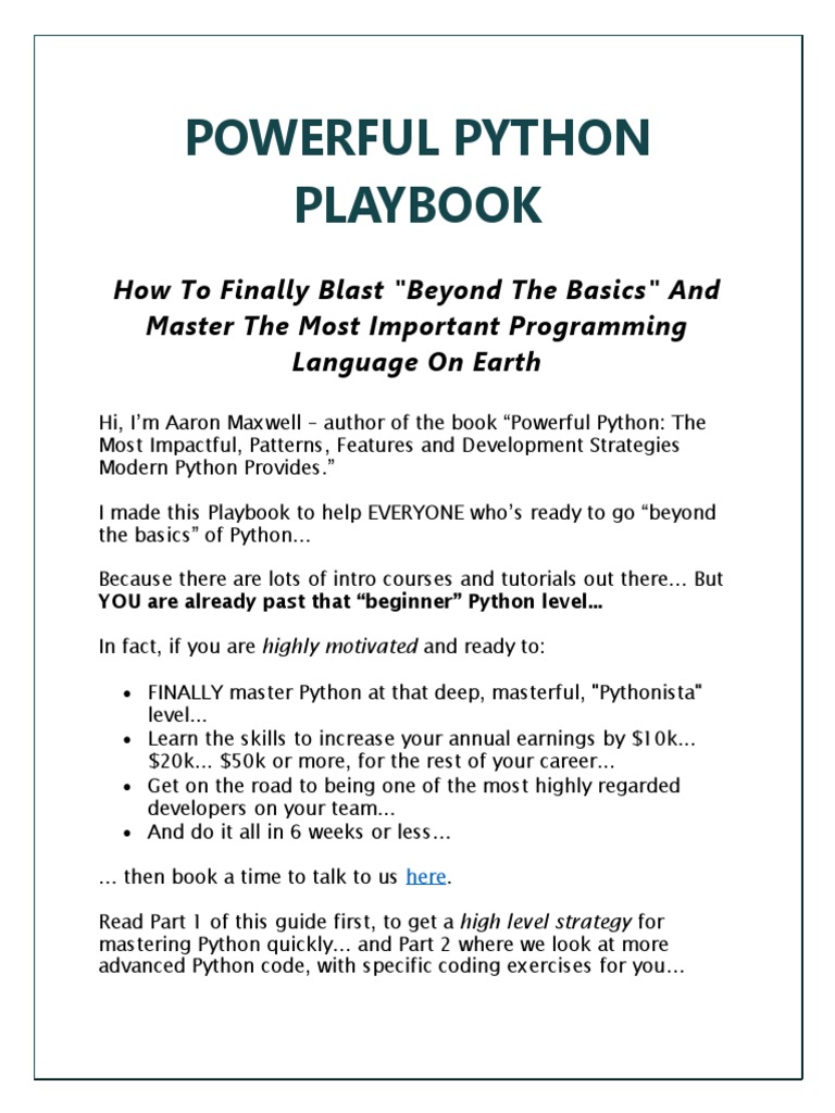 Powerful Python Playbook Download Free Pdf Class Computer Programming Method Computer