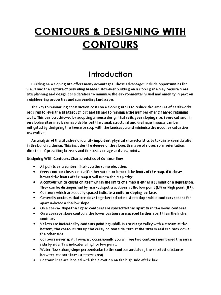 CONTOURS | PDF | Contour Line | Stormwater