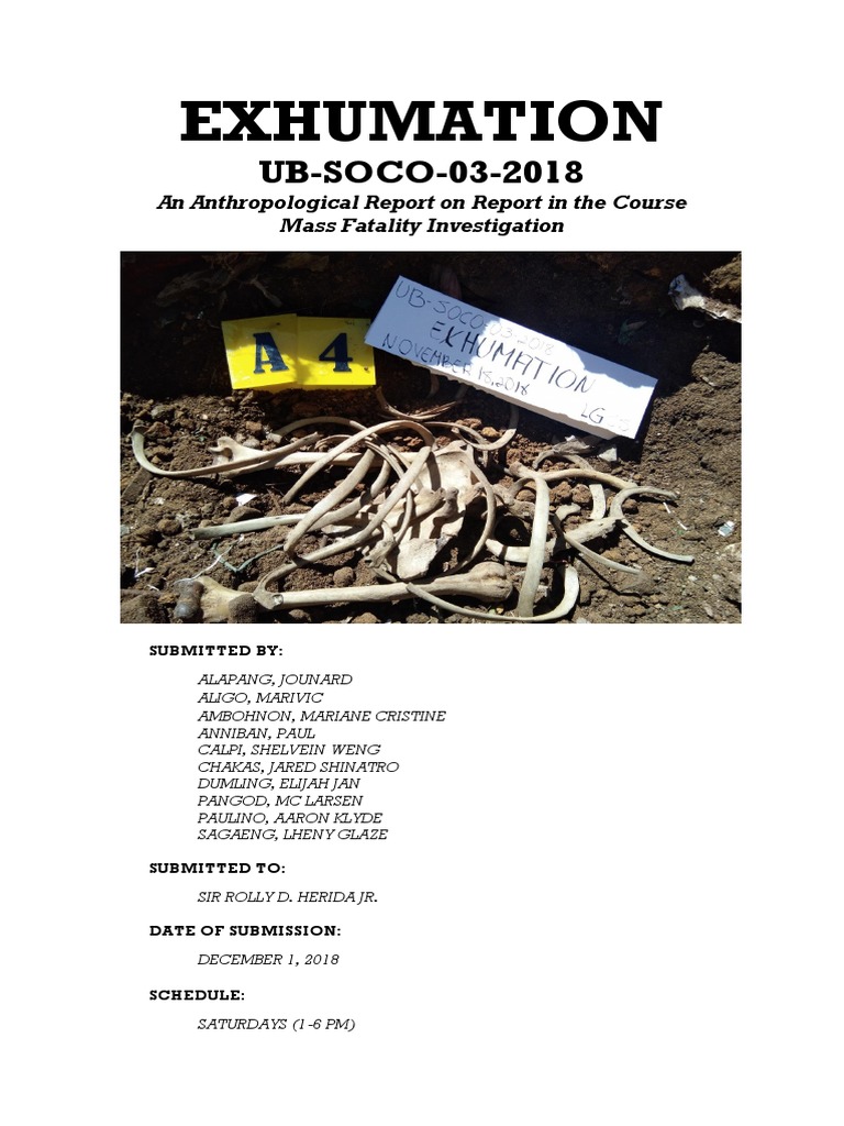 EXHUMATION File | PDF | Crime Scene | Evidence