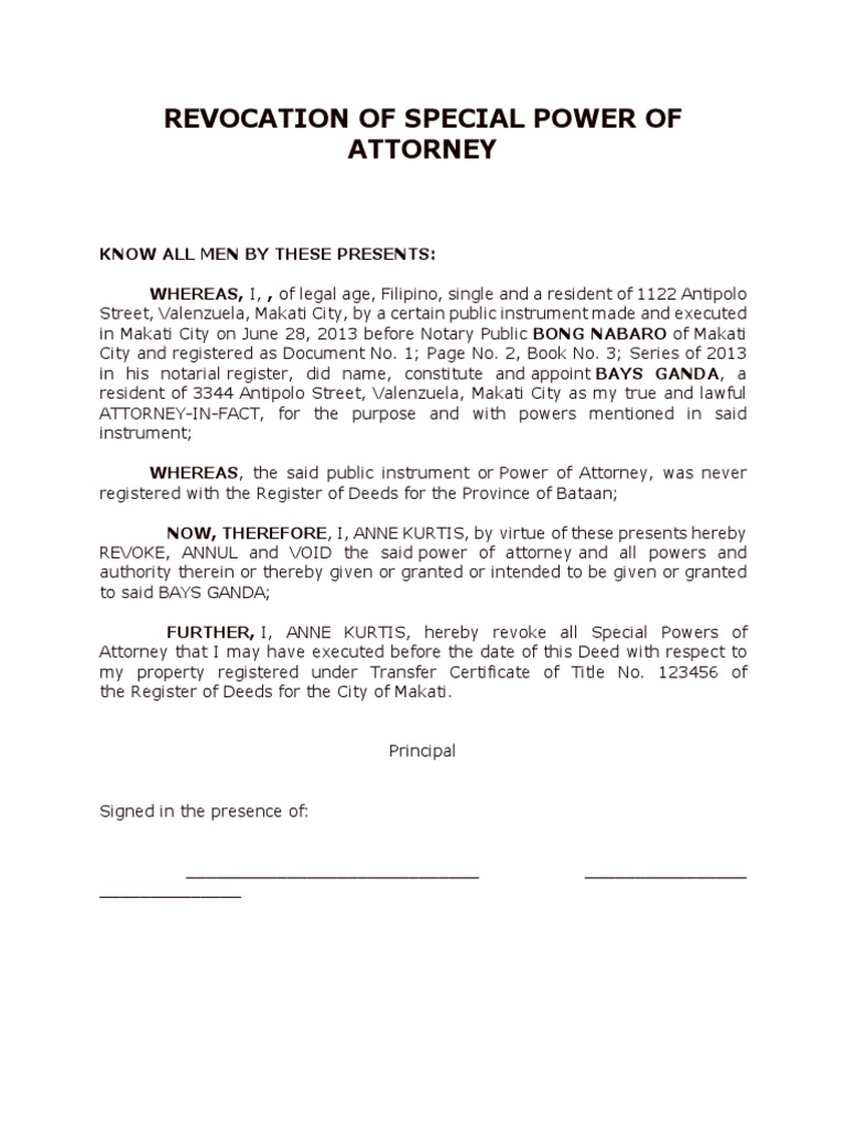 Revocation of Spa | PDF