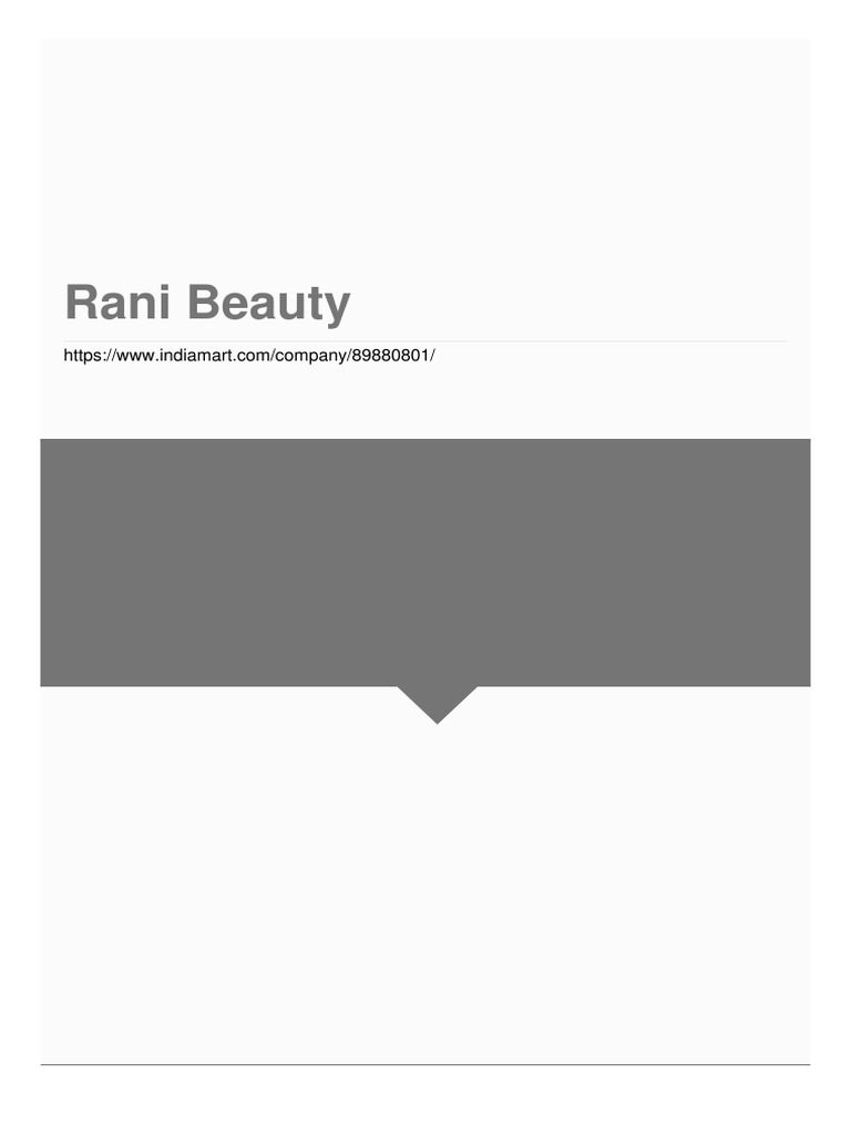 Rani Beauty PDF | PDF | Business