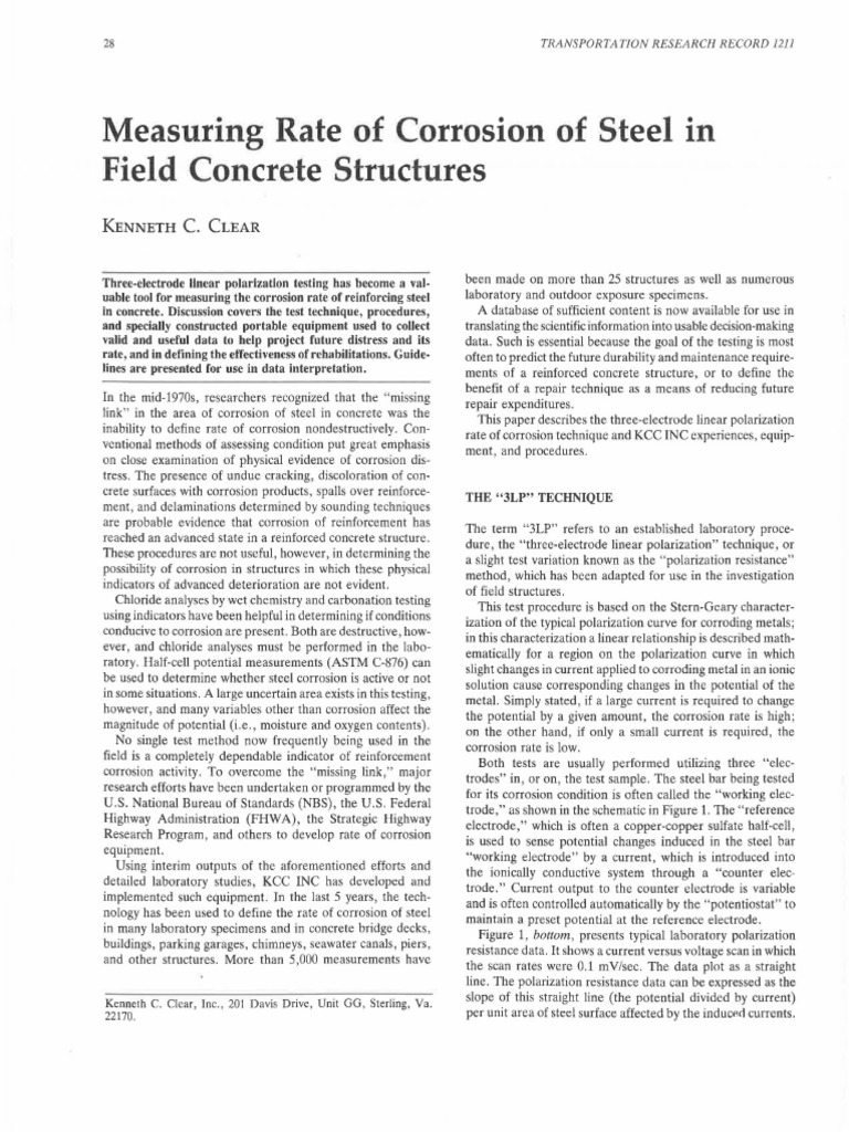 Corrosion rate calculation.pdf | Corrosion | Concrete
