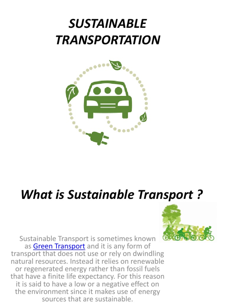 Sustainable Transportation | PDF | Sustainable Transport | Sustainability