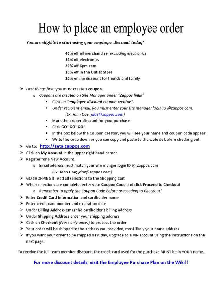 How To Place An Employee Order | PDF | Credit Card | Point Of Sale