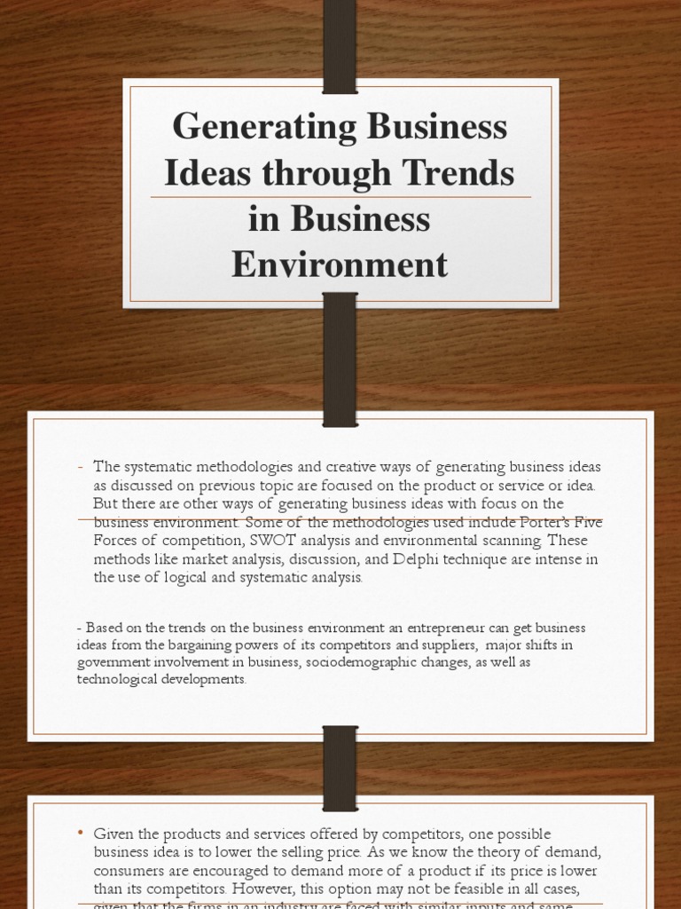 Generating Business Ideas Through Trends in Business Environment | PDF ...