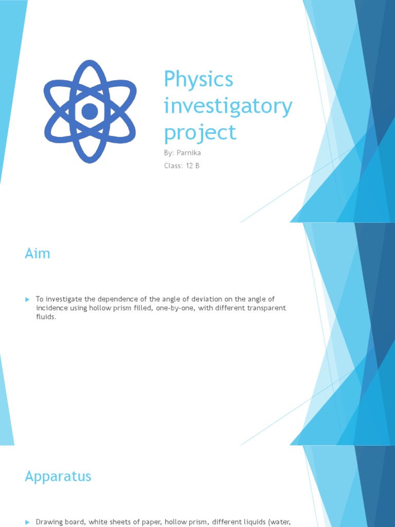 Physics Investigatory Project | PDF | Prism | Angle