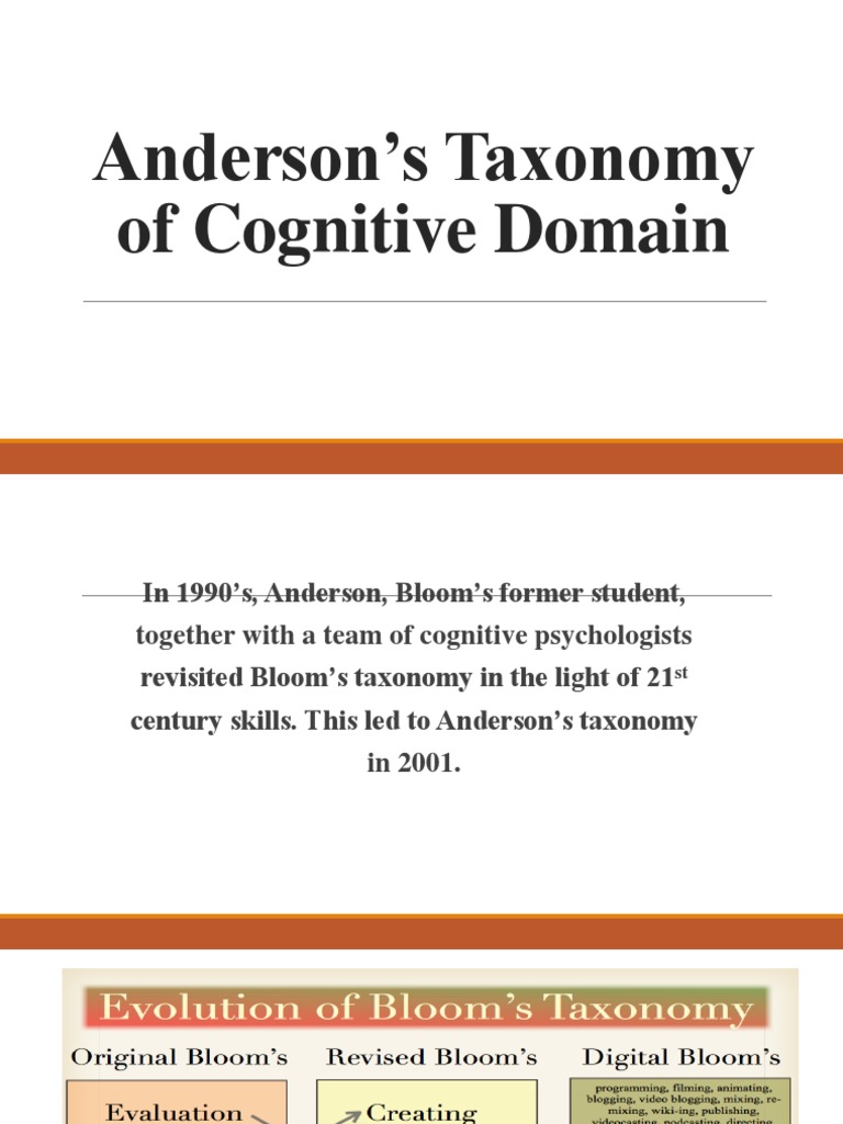 Anderson's Revised Cognitive Taxonomy | PDF
