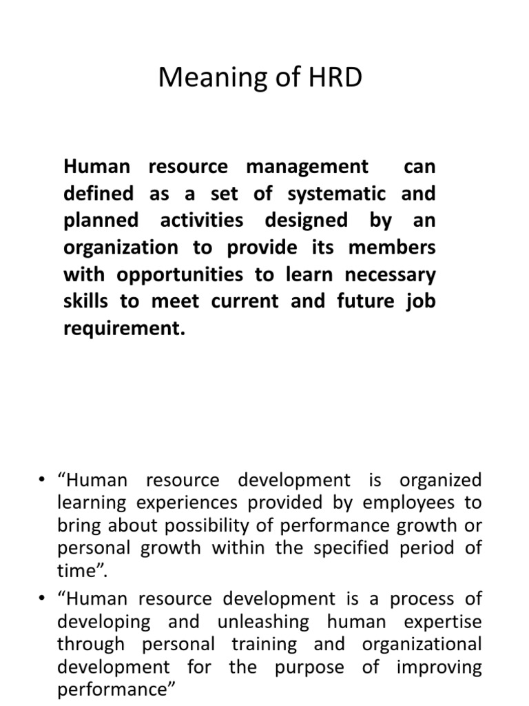Meaning of HRD | PDF