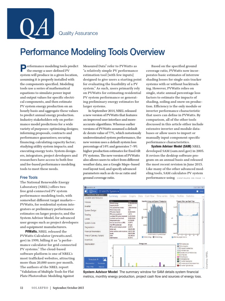 SolarPro - 8.5 Performance Modeling Tools Overview | Download Free PDF | Photovoltaics ...