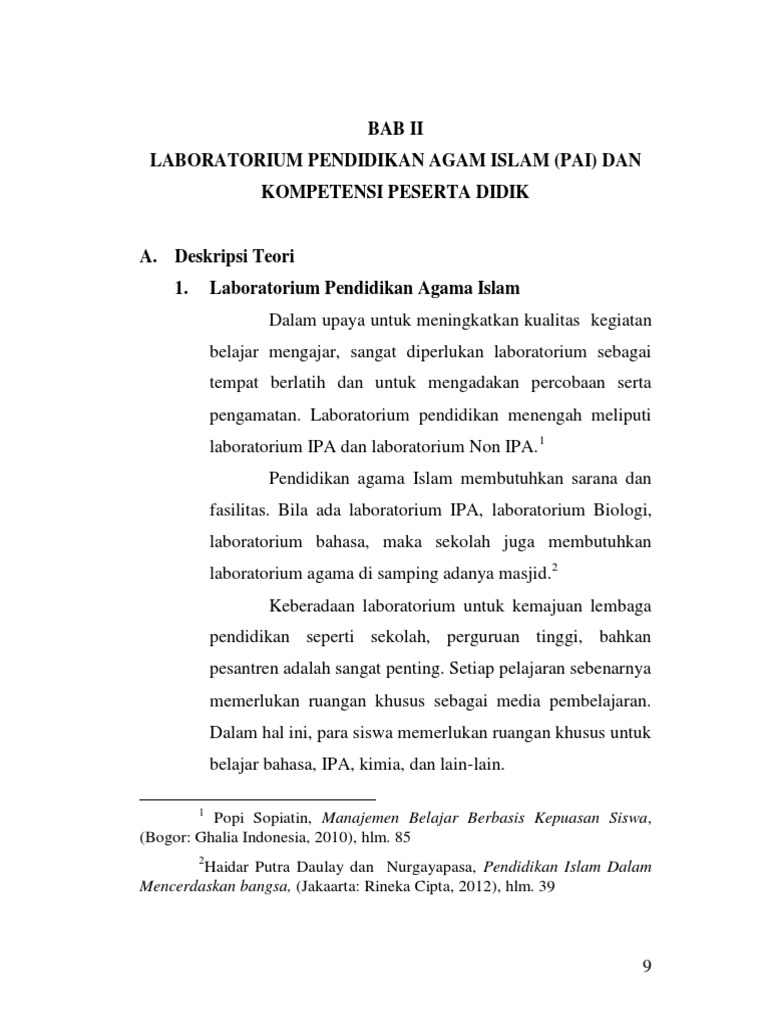 LABORATORIUM PAI MENDUKUNG PEMBELAJARAN | PDF