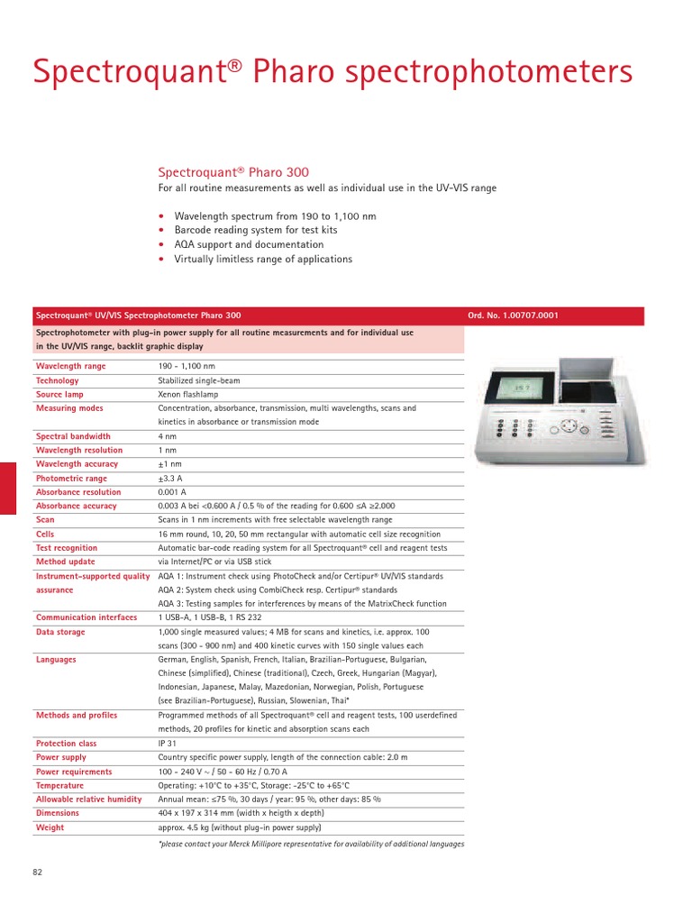 Pharo 300 | PDF | Ultraviolet–Visible Spectroscopy | Spectrophotometry