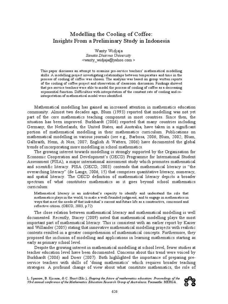 Coffe Cooling Modelling | PDF | Experiment | Mathematical Model