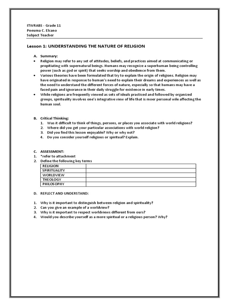 Module Lesson 1 and 2 | PDF | Monotheism | Tao