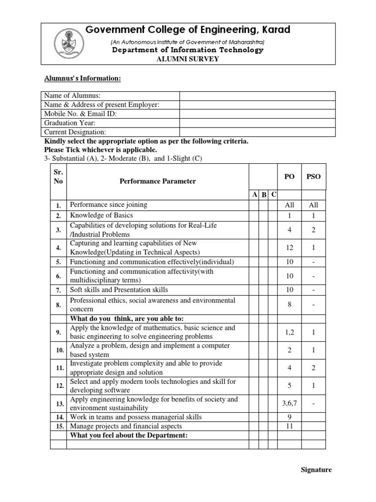 Alumni Feedback Form | PDF | Engineering | Design