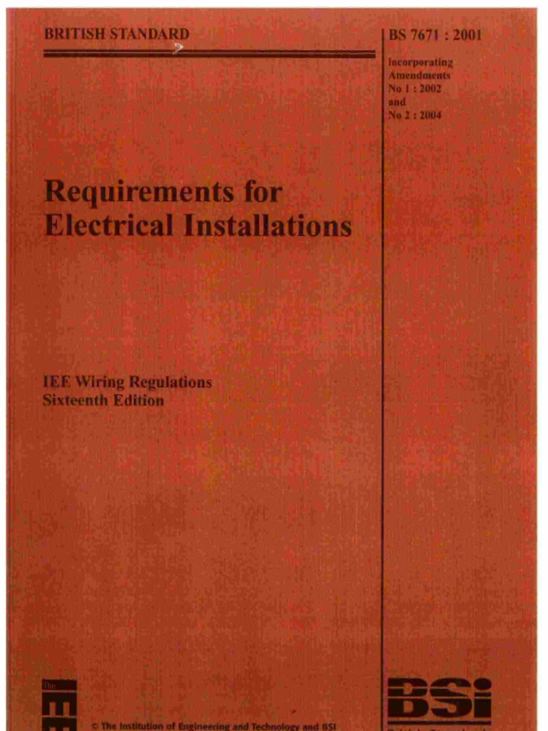 BS 7671 2001 PDF | PDF