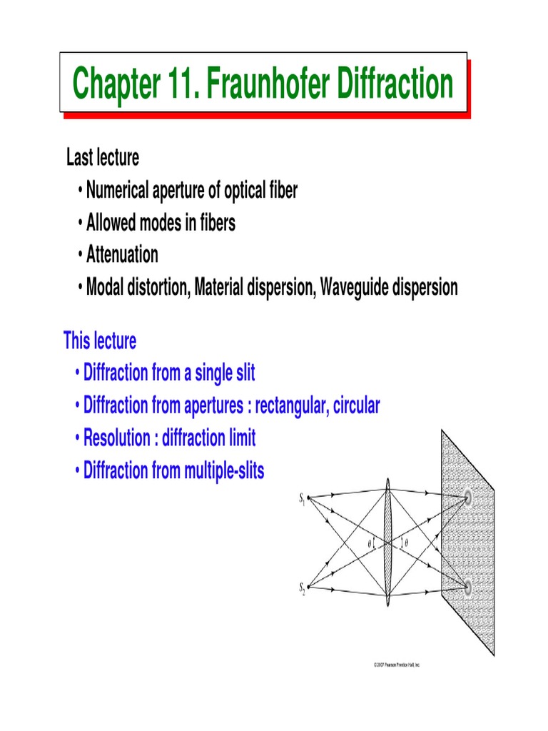 11 Fraunhofer Diffraction Pdf Angular Resolution Diffraction