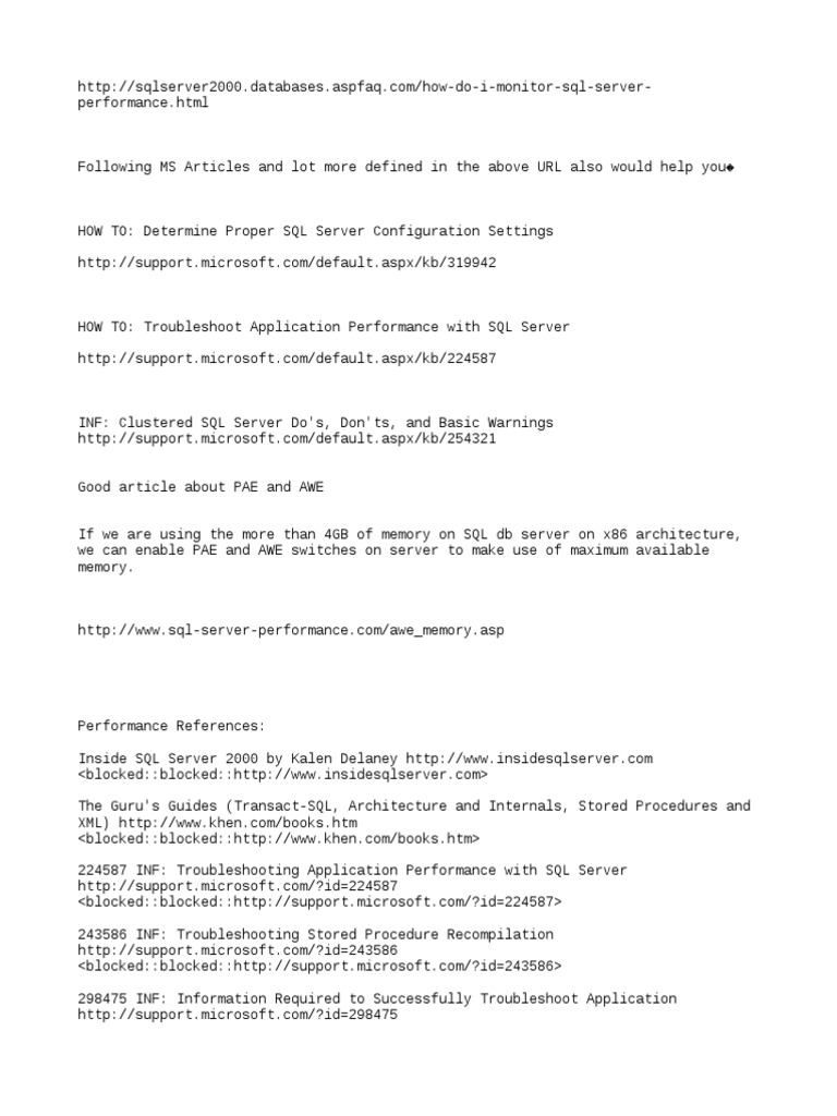 Monitor Sql Server Performance Pdf Microsoft Sql Server Databases