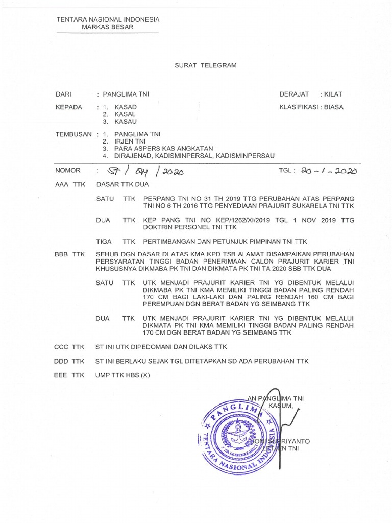 Telegram Tinggi Bata | PDF
