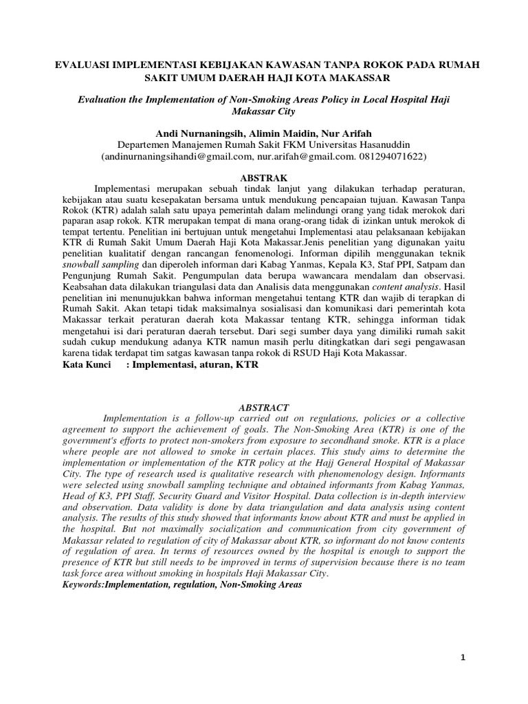 Laporan Implementasi KTR Rumah Sakit | PDF