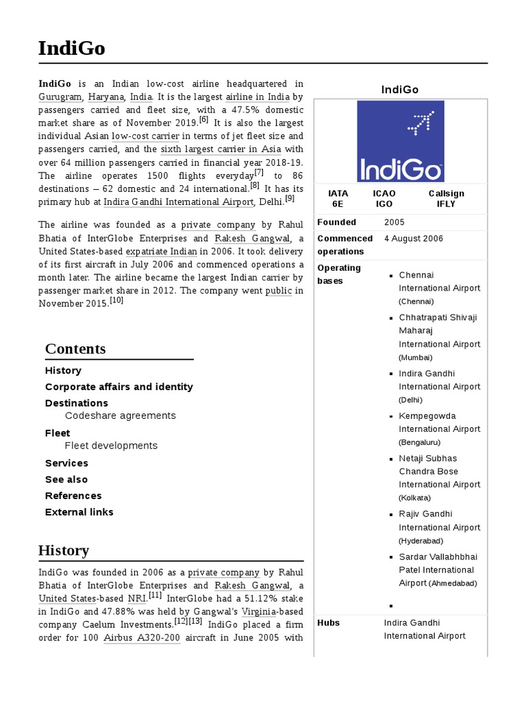 IndiGo PDF | PDF | Airlines | Aviation