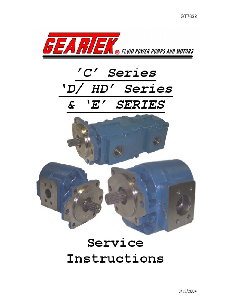 GEARTEK PUMP SERVICE INSTRUCTIONS | PDF | Pump | Wear