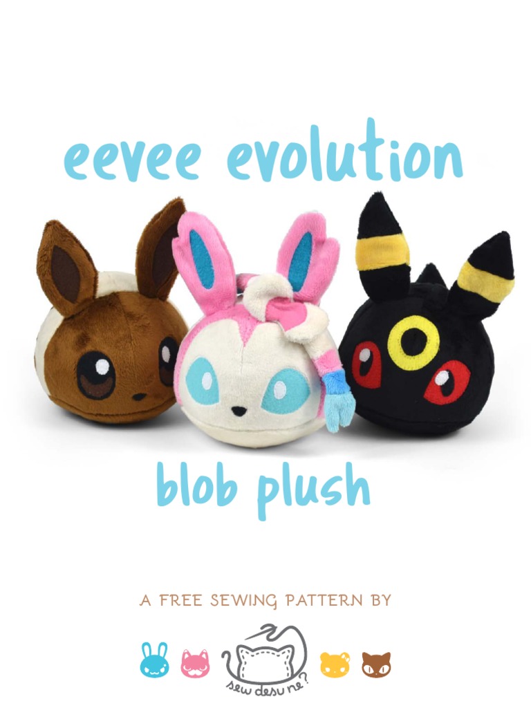 Eevee Evolution Blob Plush Sewing Pattern | PDF | Sewing | Textiles