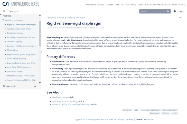 Rigid vs. Semi-Rigid Diaphragm - ETABS - Computers and Structures, Inc. - Technical Knowledge ...