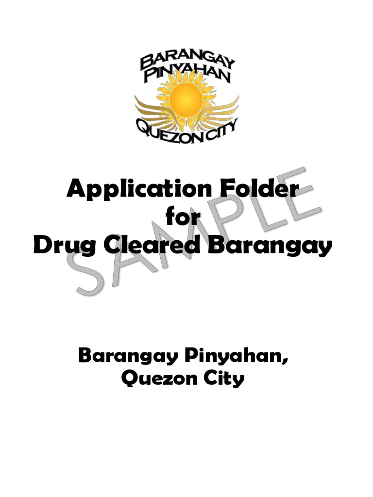 Sample Application Folder For BDCP - NEW | PDF | Substance Abuse ...