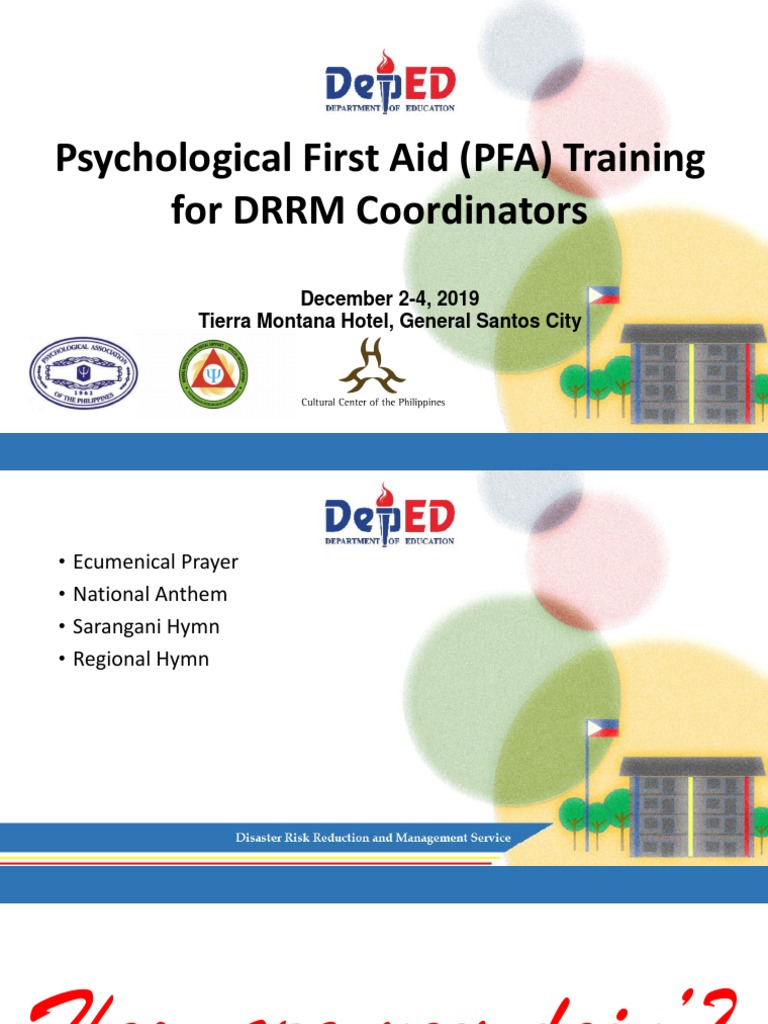Pfa Training Presentation Batch 5 Pdf Psychological Trauma
