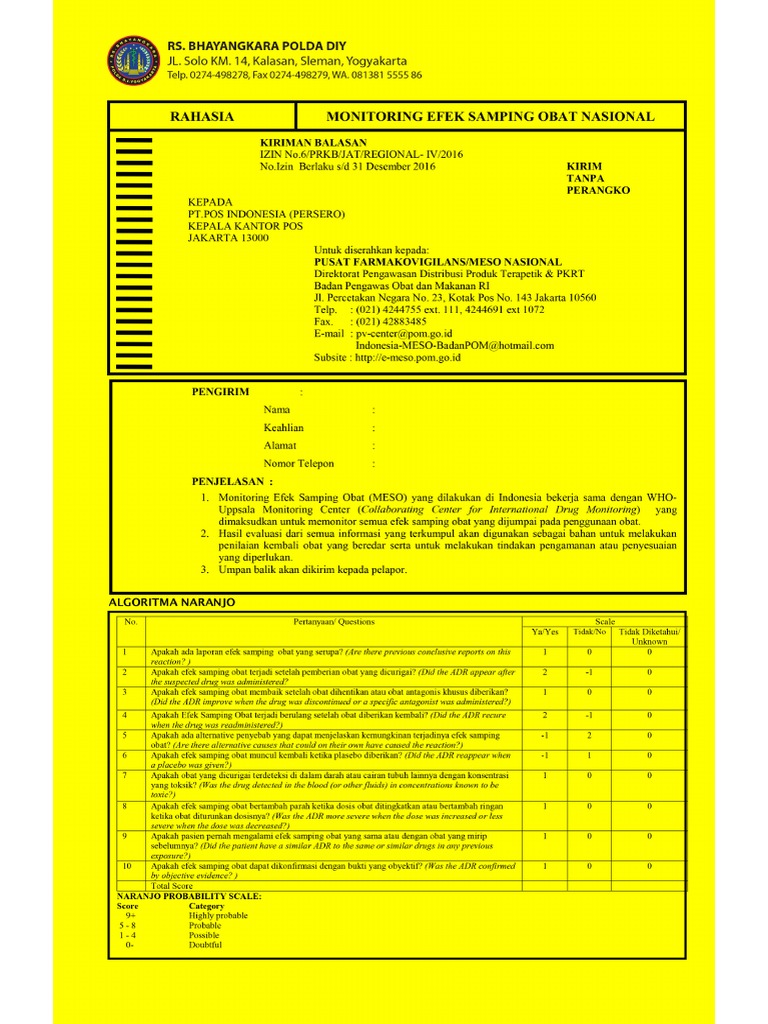Monitoring Efek Samping Obat PDF | PDF