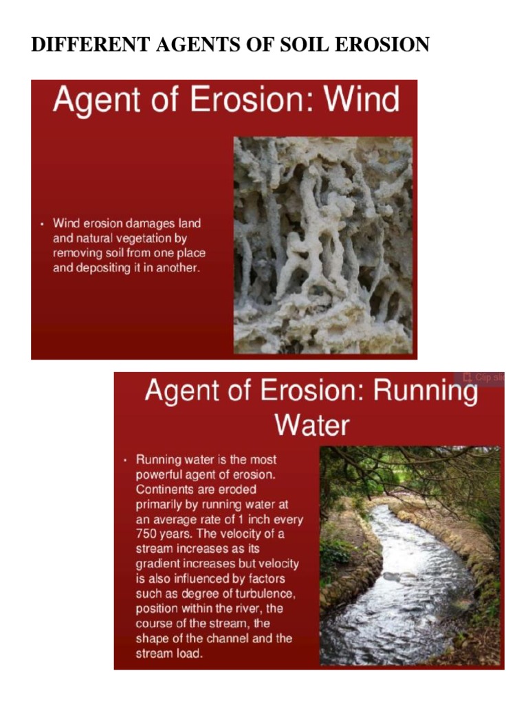 Different Agents of Soil Erosion | PDF
