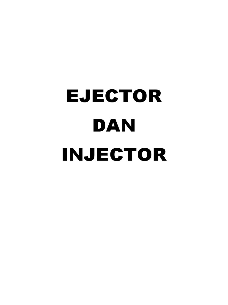Injector Dan Ejector | PDF