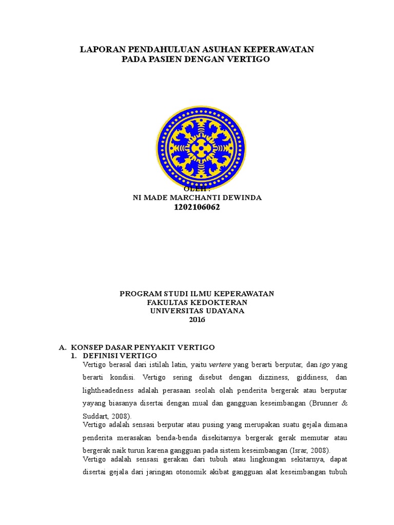 LP Vertigo | PDF | Kesehatan Holistik | Sains & Matematika