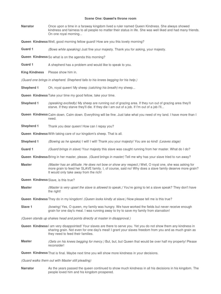 Skit About Kindness | PDF | Shepherd