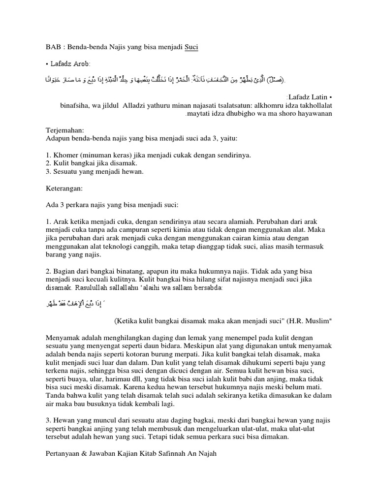 BAB Barang Najis Jadi Suci | PDF