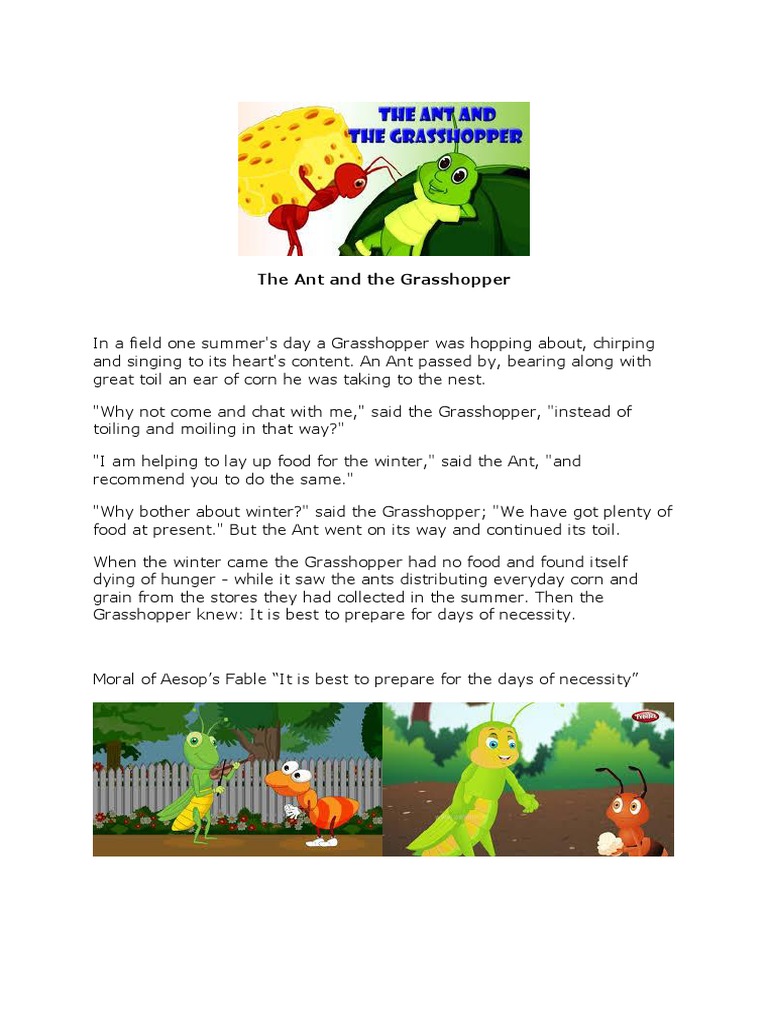 The Ant and The Grasshopper | PDF | Poetry