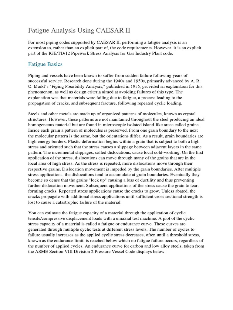 Fatigue Analysis of Piping Systems Using CAESAR II: A Guide to ...
