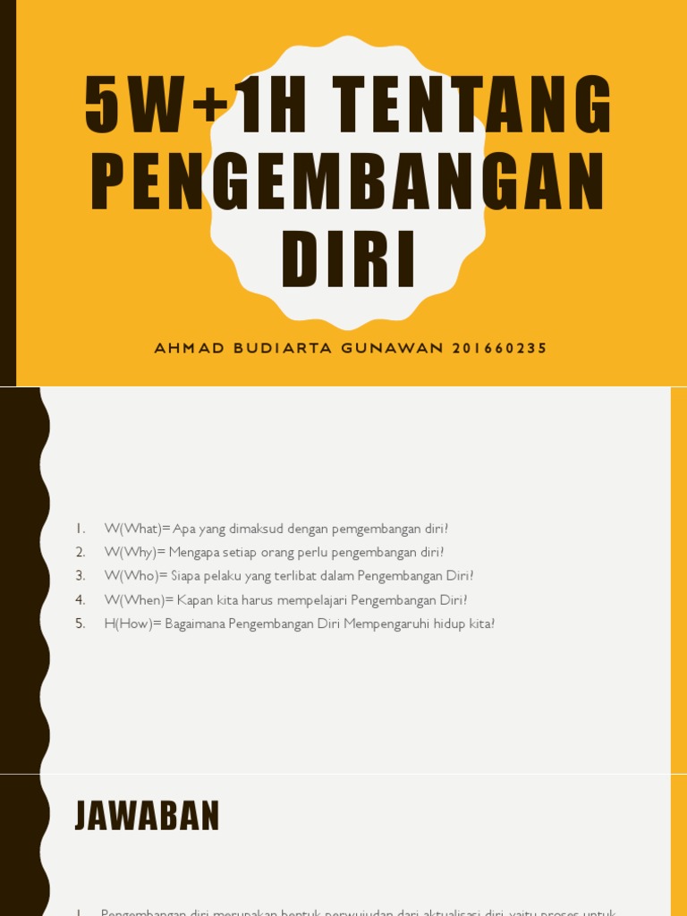 Etika Pengembangan Diri 5W 1H | PDF