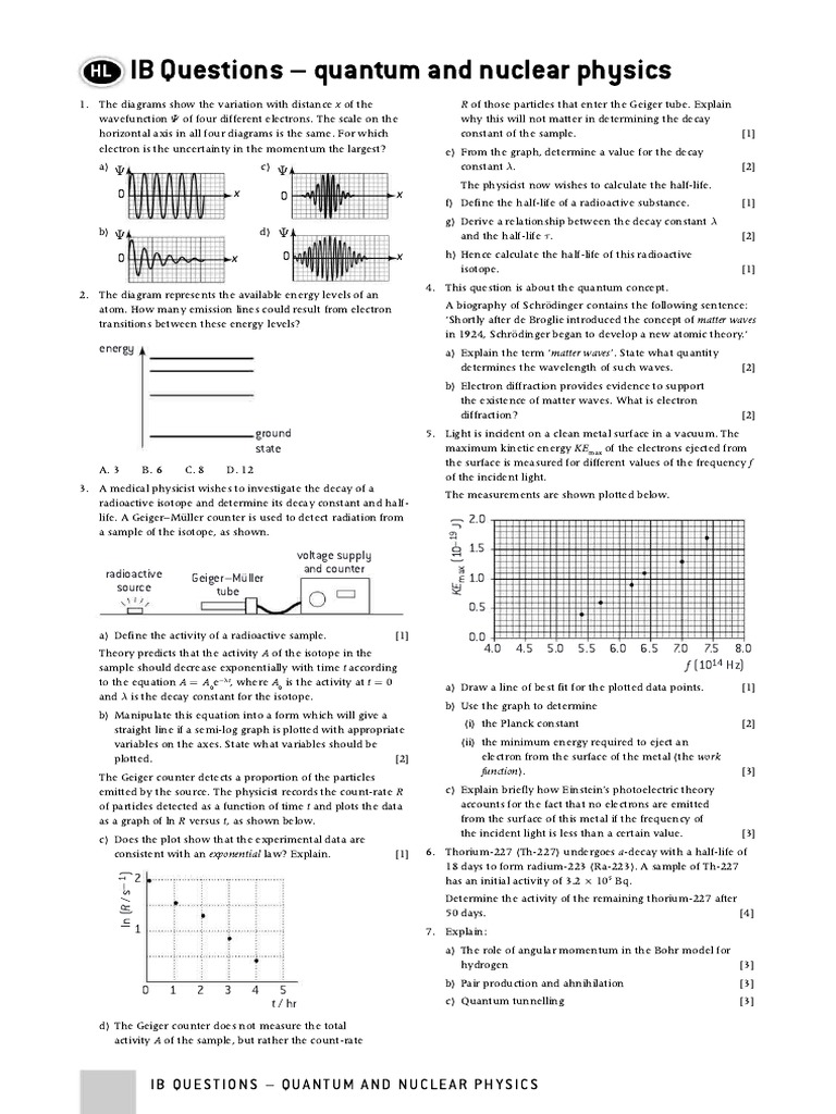 Unit 12 Quantum and Nuclear Physics | PDF | Radioactive Decay | Electron