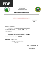 Medical Certificate 2010 Palaro | PDF | Physical Examination | Practice ...