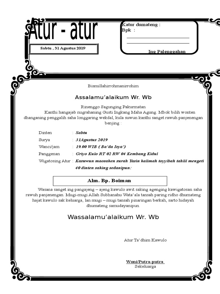 Master Atur-Atur Kirim 2018 MUID | PDF